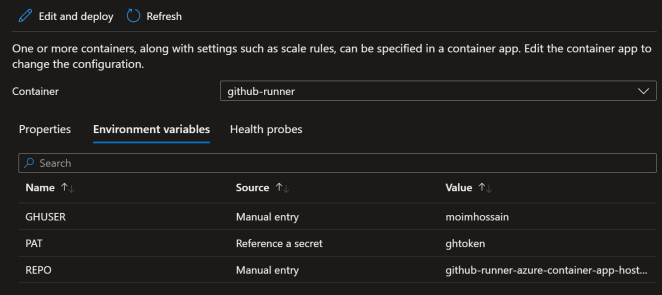 Self-Hosted GitHub runner on Azure Container Apps – Reverse Engineering